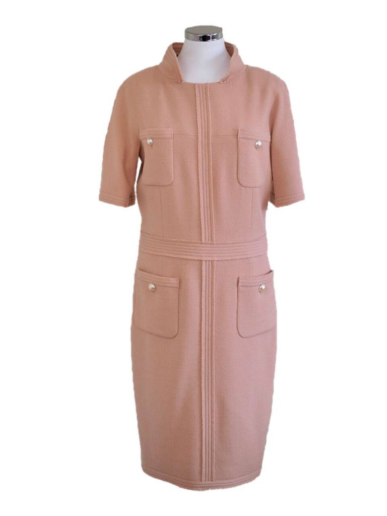 Chanel runway Spring 2012 pink wool dress | Vintage-United