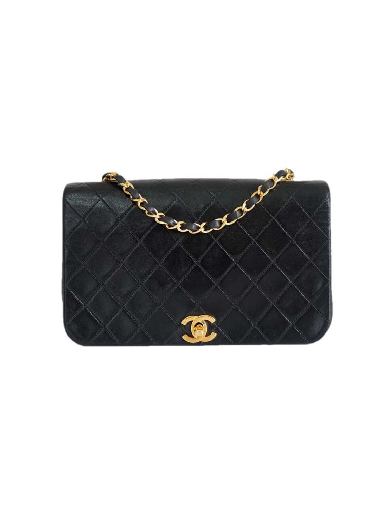Chanel Vintage mini full flap bag black lambskin | Vintage-United